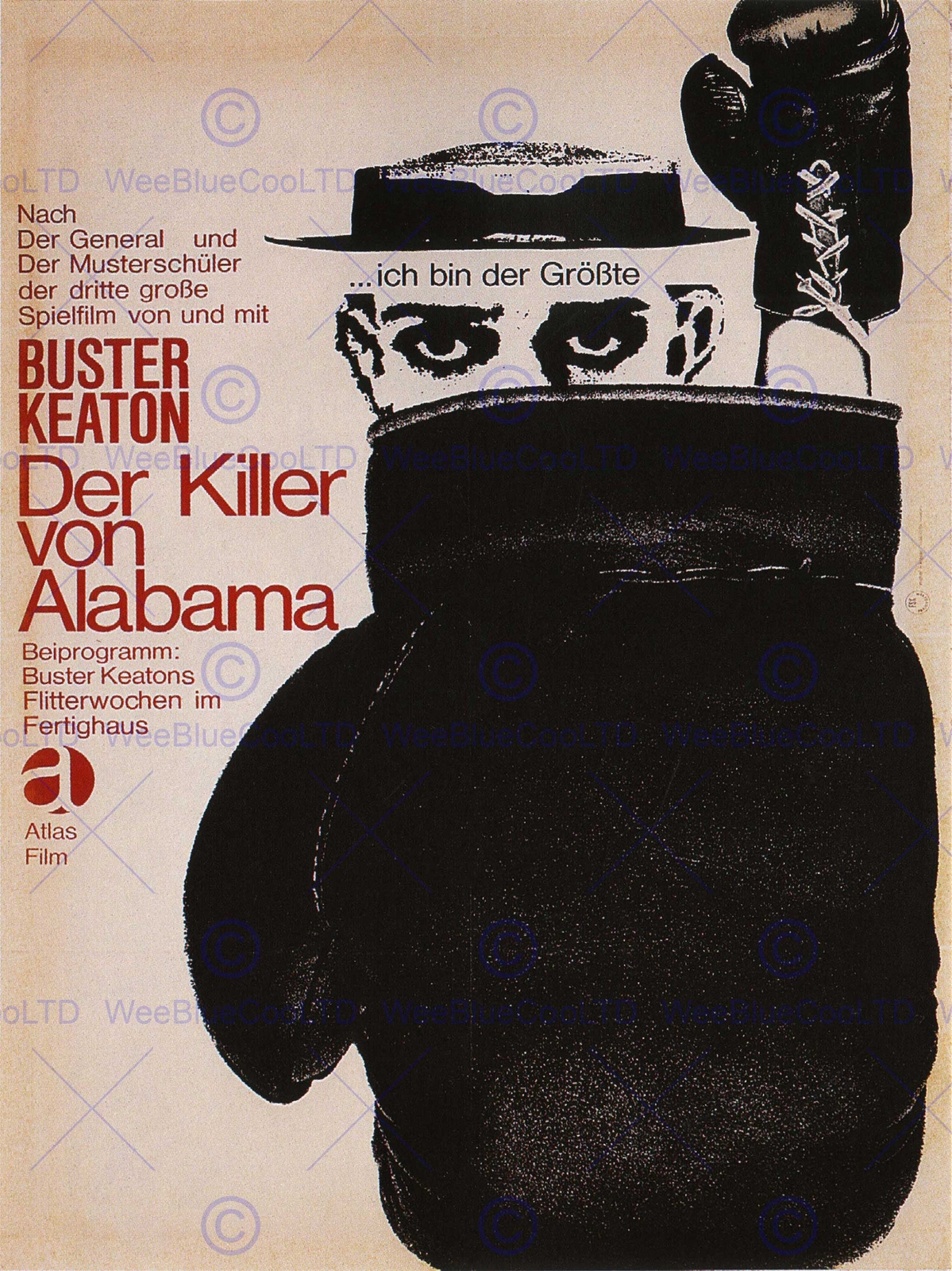 ADVERT CULTURAL MOVIE BUSTER KEATON BATTLING BUTLER GERMANY POSTER ...