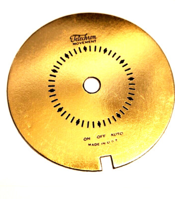 Cardboard and foil TELECHRON Movement No numbers gold 3 3/8" Clock face ...