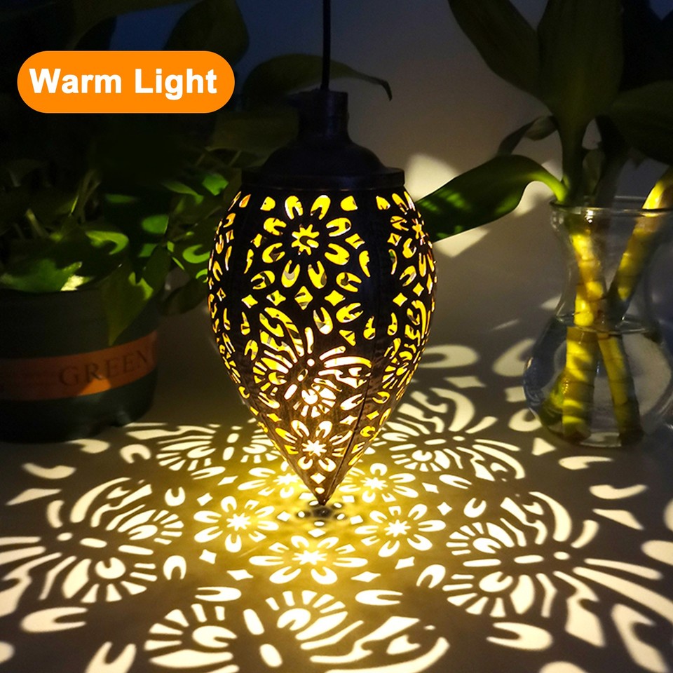 Solar Iron Garden Pendant Light Hollow Butterfly 3O7D | eBay Australia