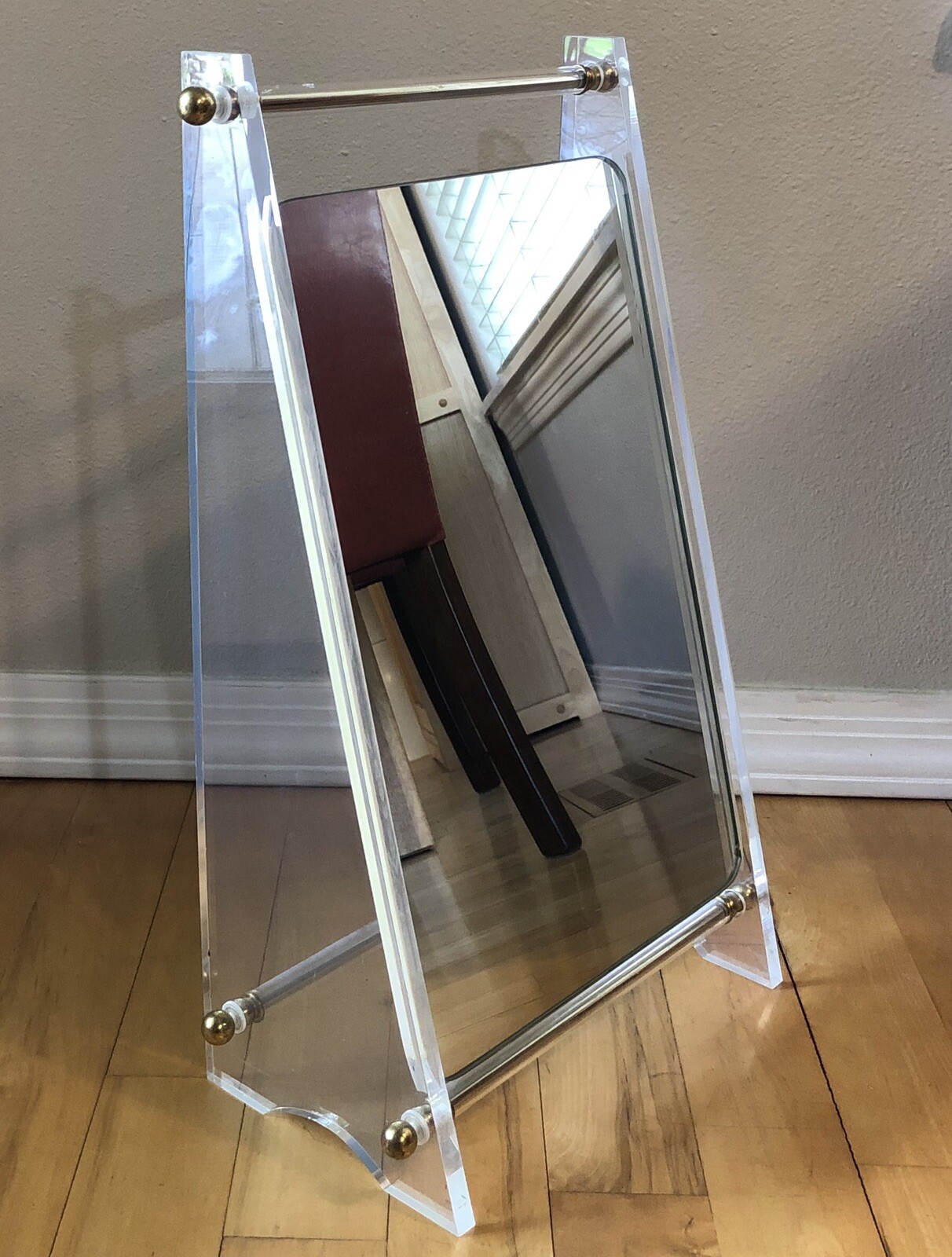Vintage Lucite & Chrome Shoe Store Floor Mirror Mid Century Modern ...