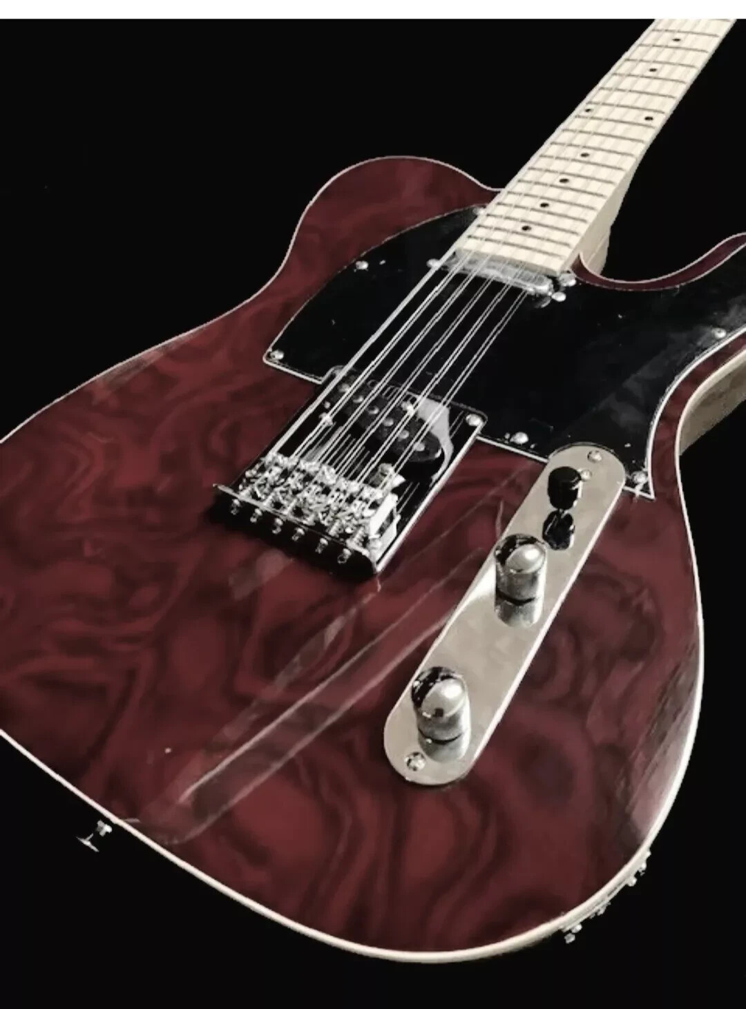 NEW 12 STRING TELE STYLE BEAUTIFUL ELECTRIC GUITAR CURLY BURL MAPLE | eBay