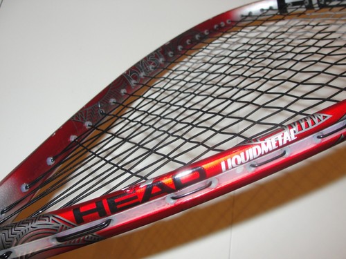 HEAD LIQUID METAL BLAST RED SILVER RACQUETBALL RACQUET RACKET 3 5/8 ...