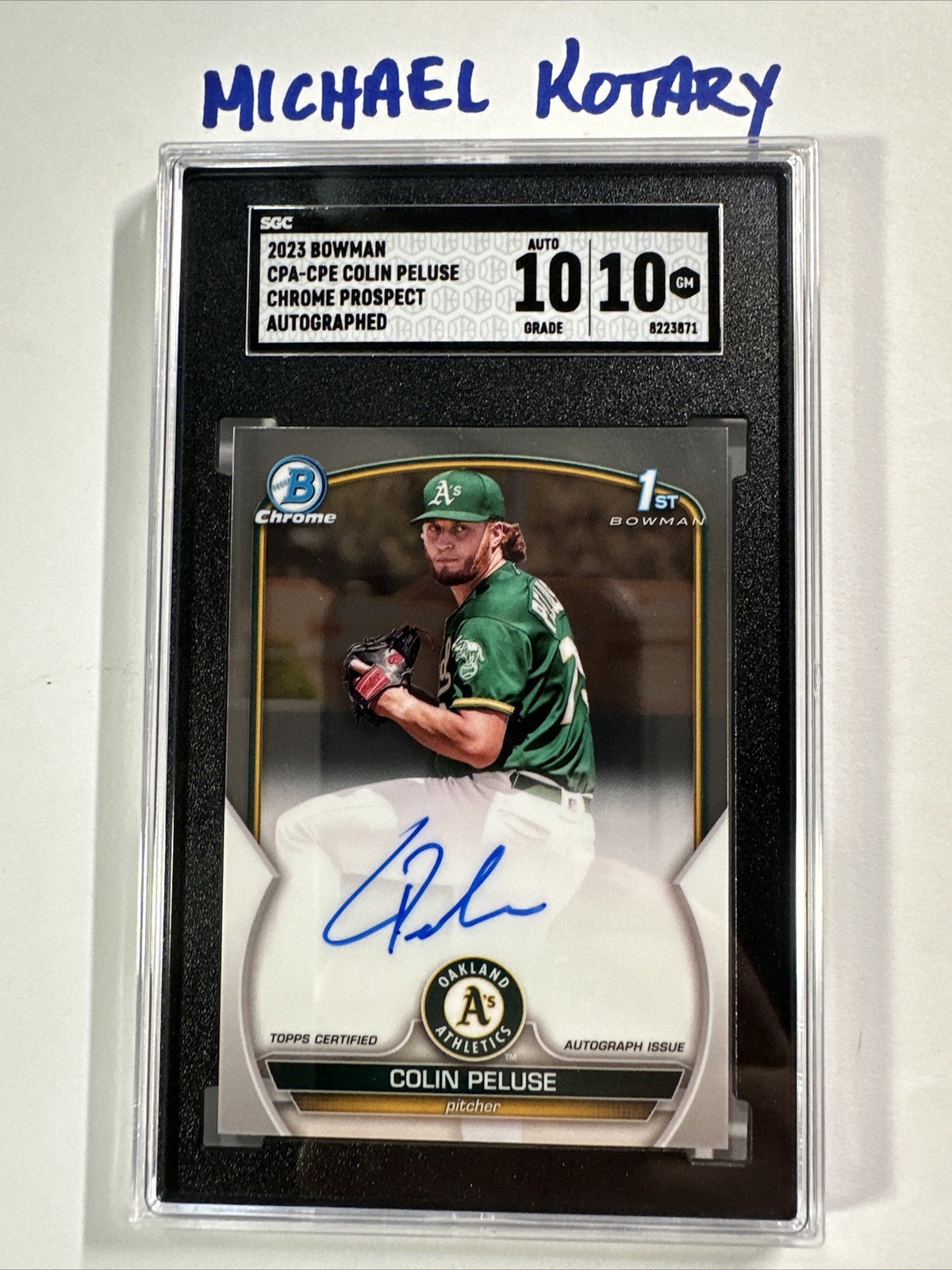 COLIN PELUSE 2023 BOWMAN CHROME AUTO SGC 10/10 A’s 1st Cpa-cpe | eBay