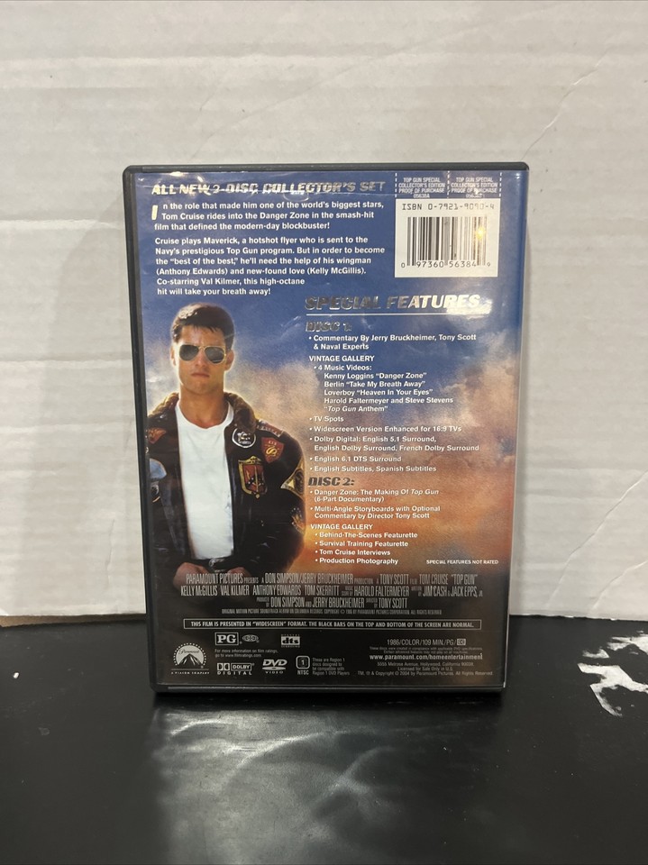 Top Gun (DVD, 1986) 1-Disc Special Collectors Edition Widescreen Tom ...