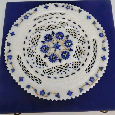 9 " Marble Inlay Plate Inlay Art Handmade | eBay