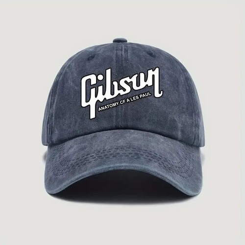 NEW - Vintage Style Gibson Guitar Cap Hat Baseball Navy Blue ROCK ON ...