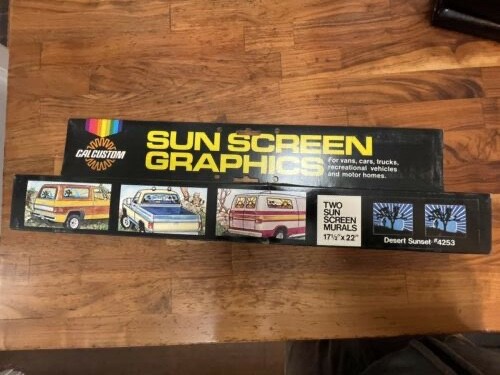 Vintage cal custom sun screen graphics NOS hotrod car van surfer hippie ...