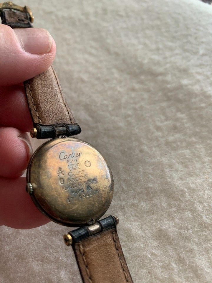 Vintage Must De Cartier Paris 925 Quartz Argent Plaque or G20M Swiss ...