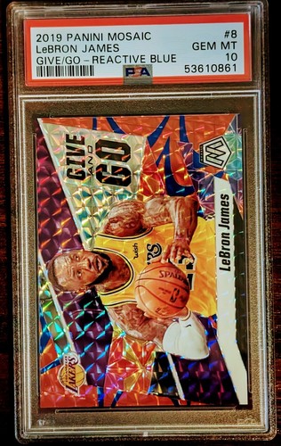 2019-20 Mosaic Lebron James Give And Go Reactive Blue SP /99 PSA 10 GEM ...