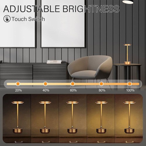 Cordless LED Touch Sensor Table Lamp Rechargeable Dimmable Bar Desk ...