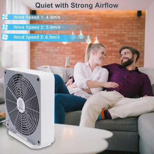 Small Window Fan, 10 Inch Box Quiet 10.23 x 10.79 inch, White, Grey | eBay
