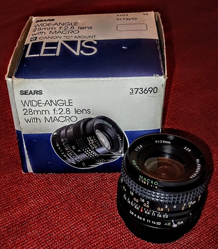 Sears Wide Angle 28mm f:2.8 lens with MACRO CANON "C" MOUNT | eBay