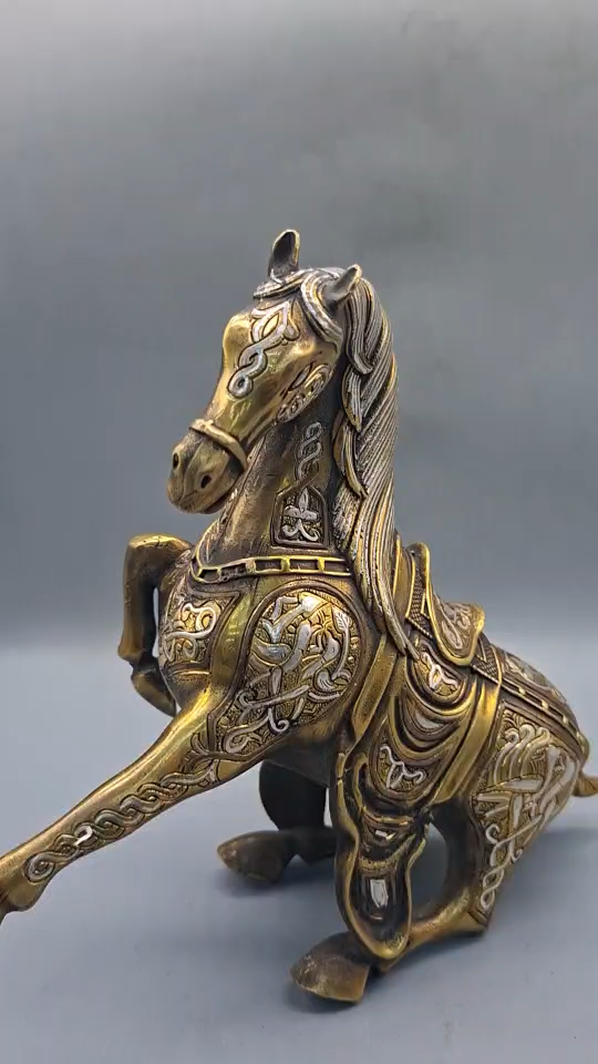 Collectable Beautiful Islamic Brass Horse 🐎 With Solid Sliver Inlaid ...