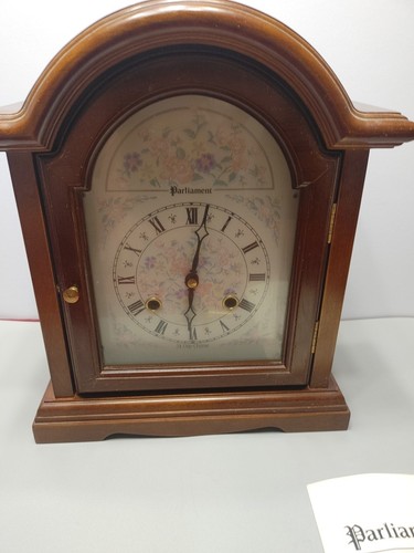 VTG. Parliament Flour Mantle Clock Floral Background . Roman Numerals ...
