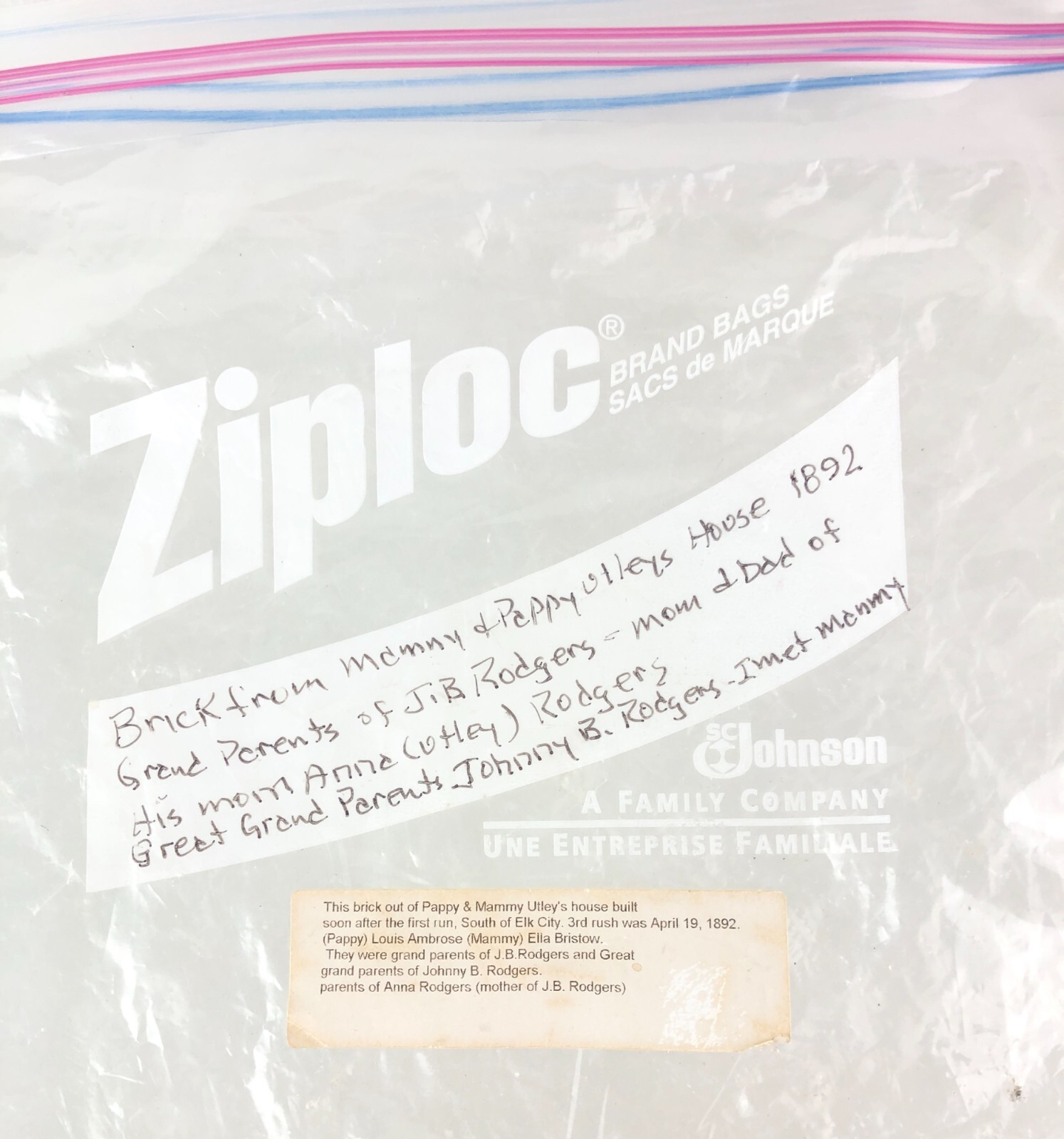 Pappy Mammy Utley House Brick Oklahoma Land Run 1892 Louis Ambrose Ella ...