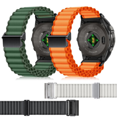 QuickFit Nylon Loop Band Strap for Garmin Fenix e 8 7X 7 Pro 6X 6 5X 5 ...