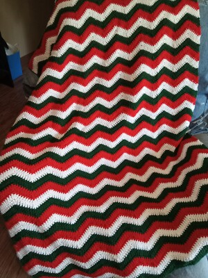 Christmas Ripple Crochet Throw Blanket | eBay