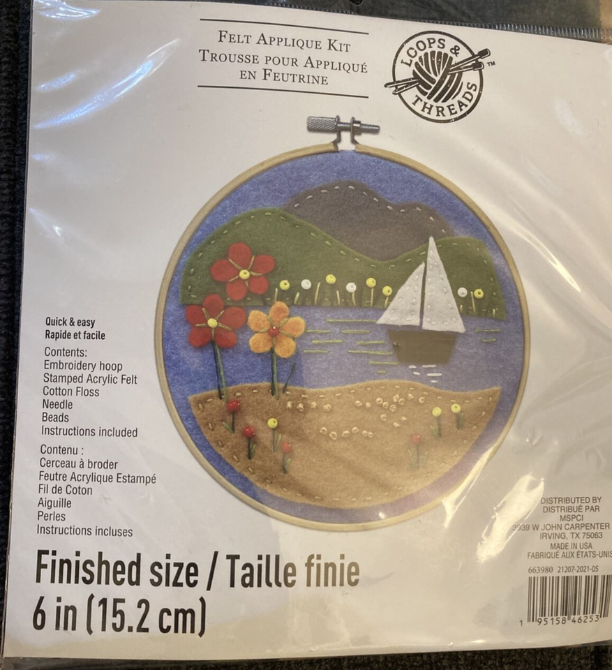 Loops & Threads Felt Sailboat on Water Applique Kit #663980 | eBay