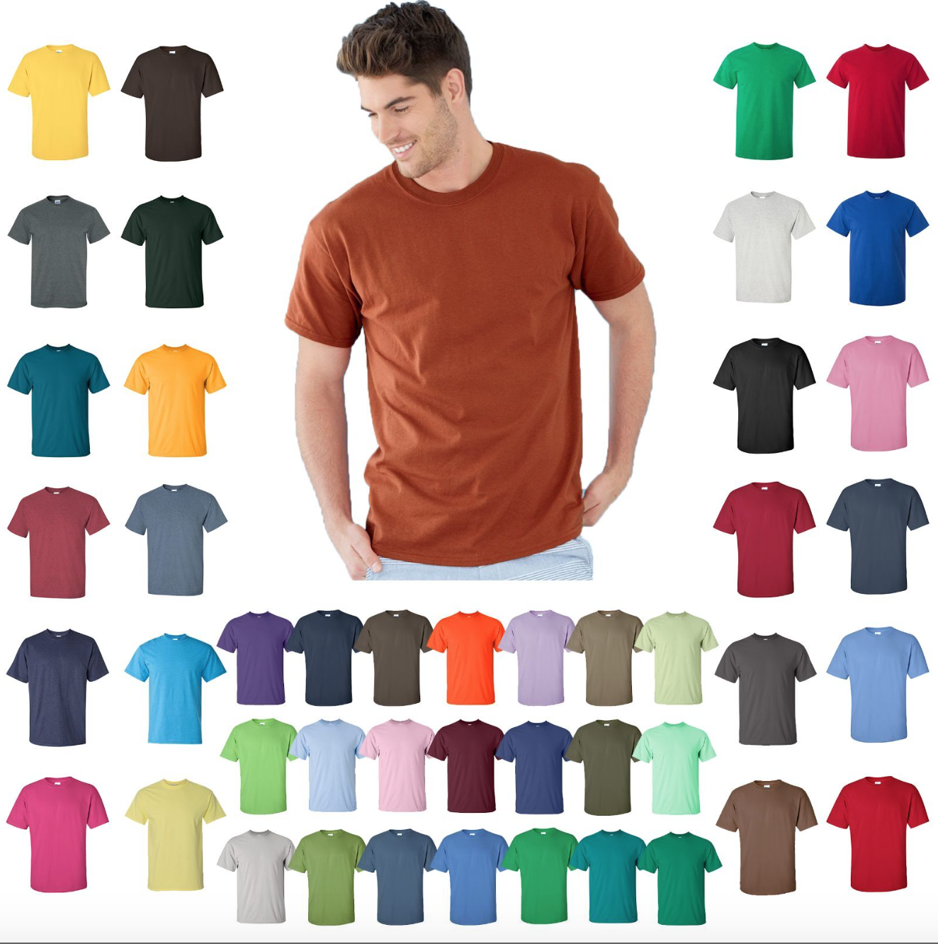 Gildan Mens Ultra Cotton Mens Short Sleeve T Shirt Tee Sizes S - 5XL ...