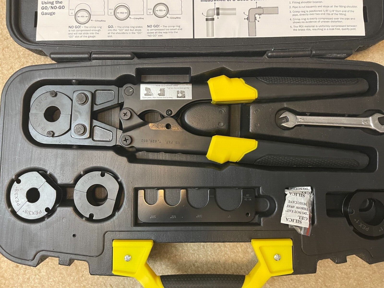 Apollo #69PTKH0015K Multi-Head PEX Crimp Tool Kit,3/8",1/2",3/4" and 1 ...