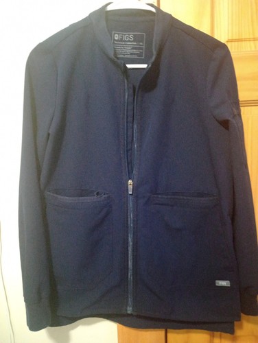 Figs Bellery Scrub Jacket Navy XS Zip Up Medical Spandex Breathable | eBay
