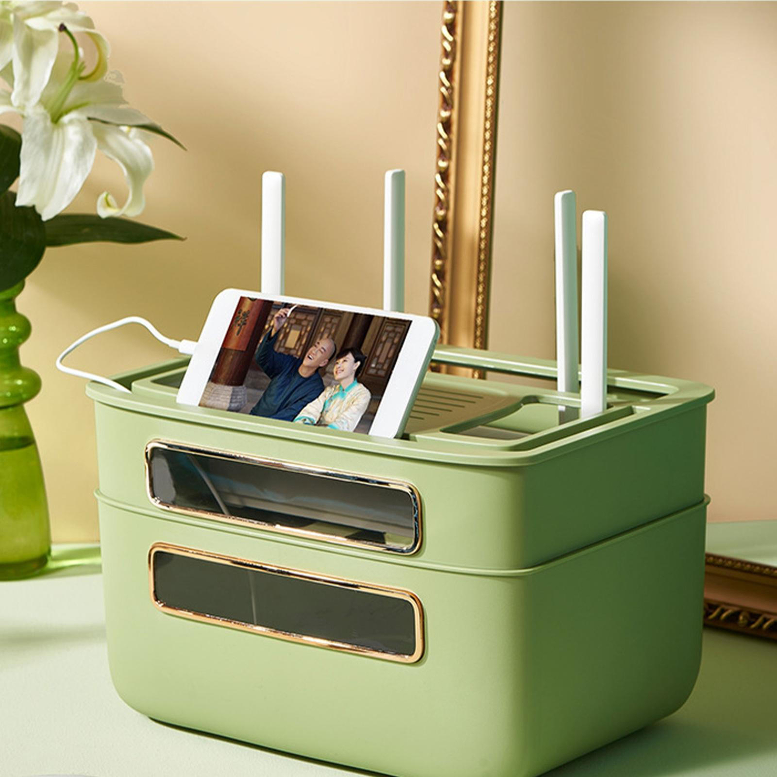 Home Living Room Wireless WiFi Router Storage Rack Desktop Organizer ...