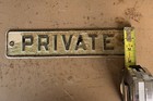 VINTAGE 1950’s Embossed Private Sign 11”x2.5” | eBay