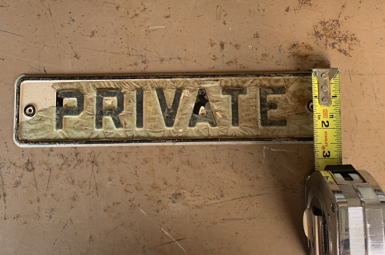 VINTAGE 1950’s Embossed Private Sign 11”x2.5” | eBay