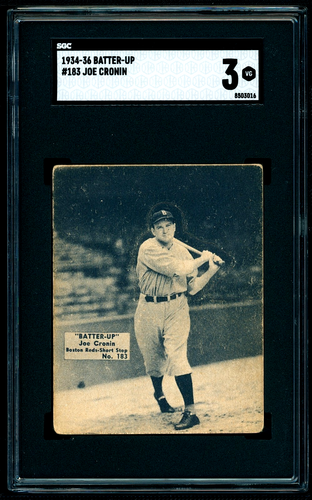 1934-36 R318 National Chicle Batter-Up - Joe Cronin (HOF) Red Sox #183 ...