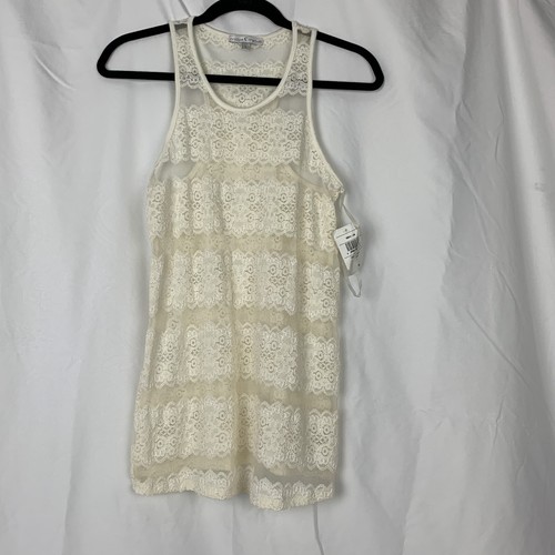 Moa Moa Tank Top Sz L Ivory Women Lace Floral NWT Beige Bohemian | eBay
