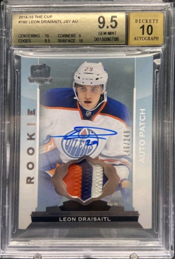 LEON DRAISAITL 2014-15 UD THE CUP ROOKIE AUTO /249 BGS 9.5/10 RARE 4 ...