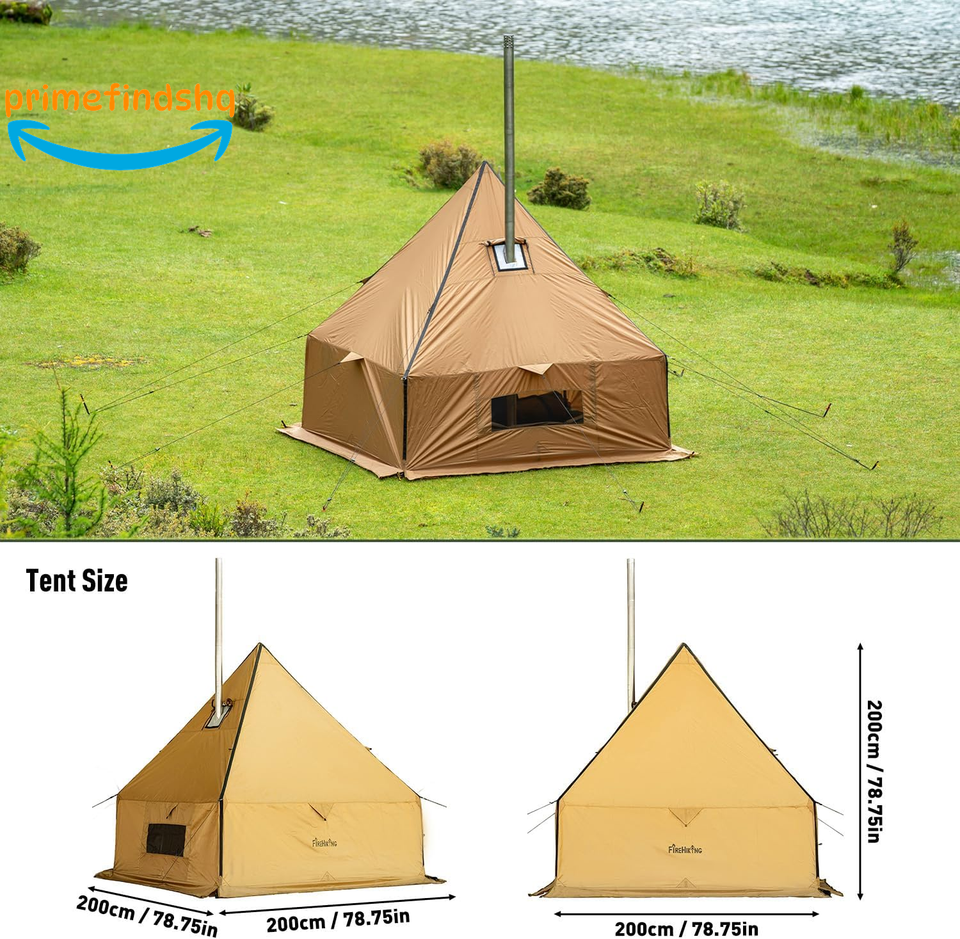 FIREHIKING Camping Hot Tent with Stove Jack Yurt Tent Outdoor Wall ...