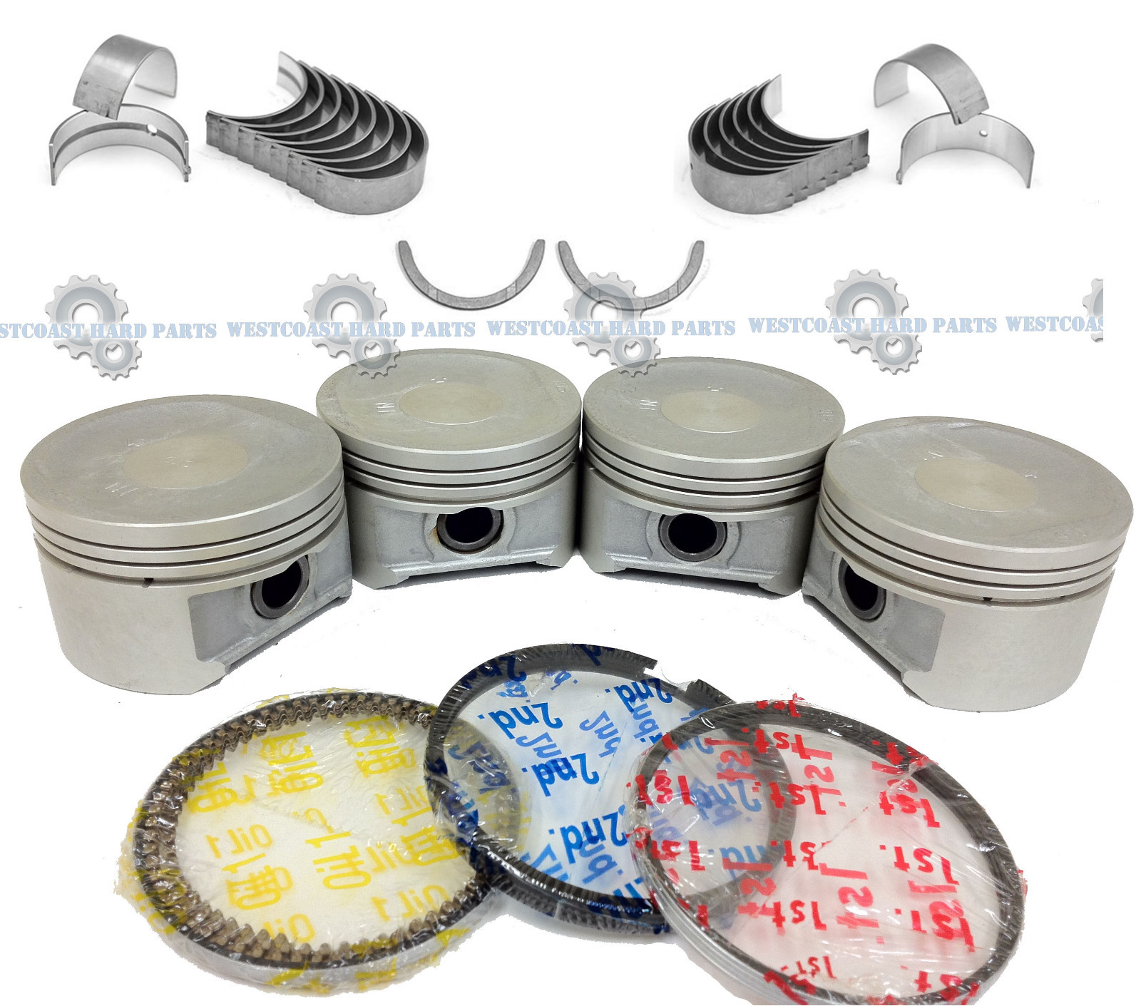 01-05 HONDA Civic EX HX 1.7L D17A2 D17A6 Engine Pistons Rings Engine ...