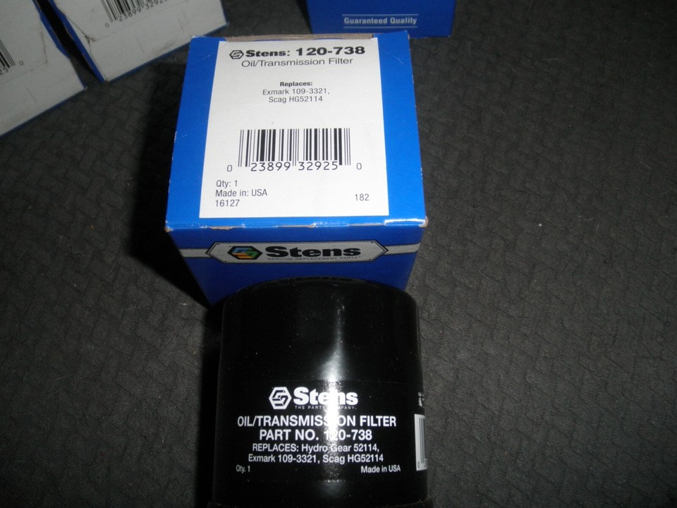 Stens 120-738 (2pk) Transmission Filter Replace Exmark 109-3321 Scag ...