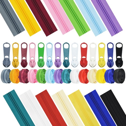 42 Yards 14Pcs #5 Sewing Zippers by The Yard Bulk Nylon Coil Assorted ...