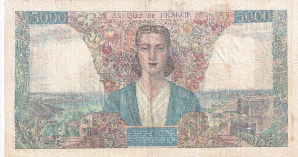 5000 Francs Empire Français - 11-08-1945 - Série J.894 | eBay