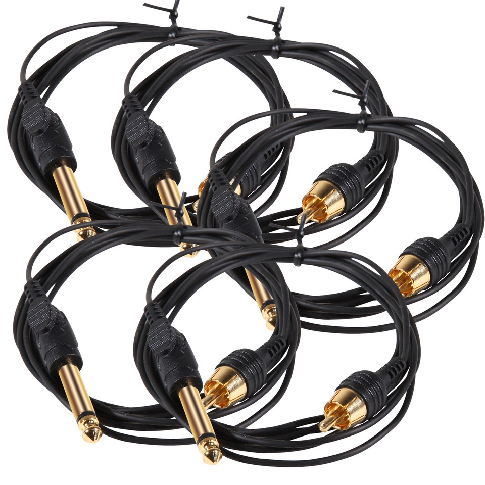 5pcs 6 ft (1.8 m) Silicone RCA Clip Cord for Tattoo Machine Power ...