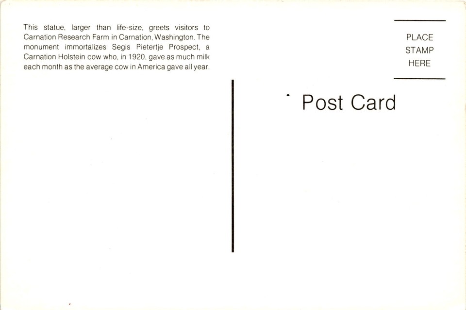 Vintage Postcard: Tribute to World's Champion Milk Cow | eBay