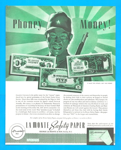 1943 WWII JAPANESE counterfeit money PRINT AD banking and business | eBay