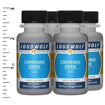 Copper(II) Oxide 4 Oz Total (4 Bottles) Reagent Grade Fine Powder USA ...