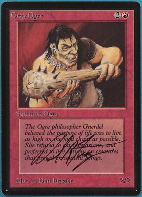 Gray Ogre Beta MINT Red Common SIGNED MAGIC GATHERING CARD (ID# 312463 ...