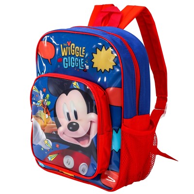 Mickey Mouse Wiggle Giggle Deluxe Backpack Character Boys Blue Children ...