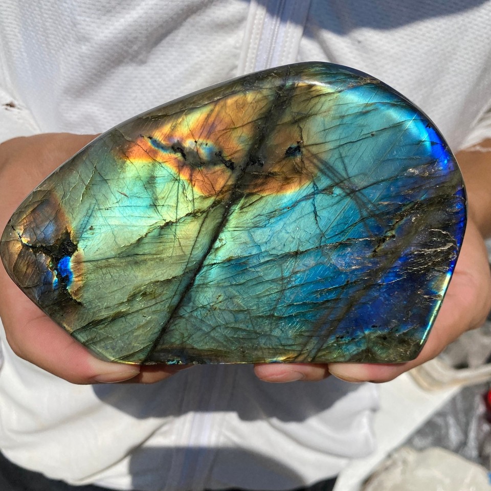 2.6lb Natural Labradorite Crystal Quartz Rough Mineral Specimen Healing ...