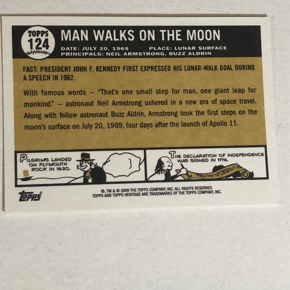 Man Walks On The Moon Trading Card Topps American Heritage #124 | eBay