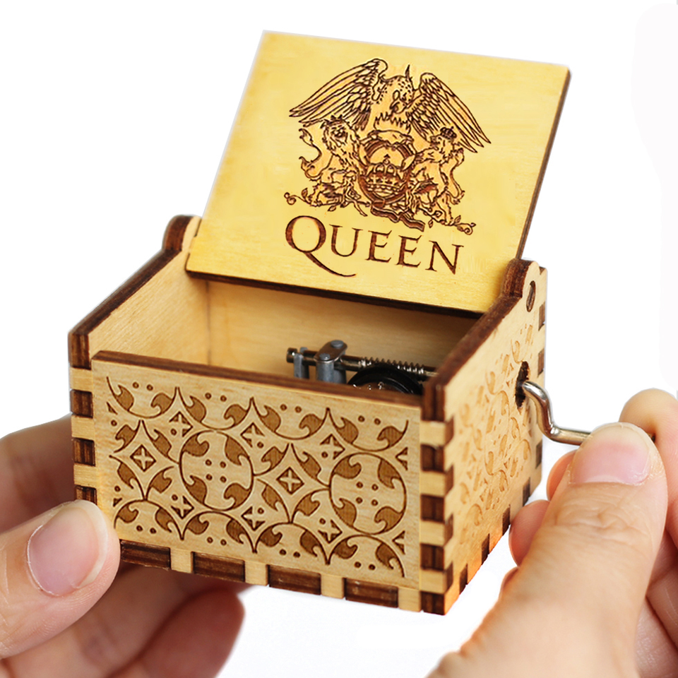 "Bohemian Rhapsody" Hand Cranked Wooden Music Box Toys Collection Gifts ...