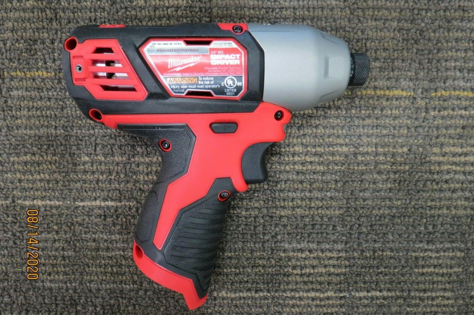 MILWAUKEE 2462-20 M12 12V CORDLESS LI-ION 1/4" HEX IMPACT DRIVER BARE ...