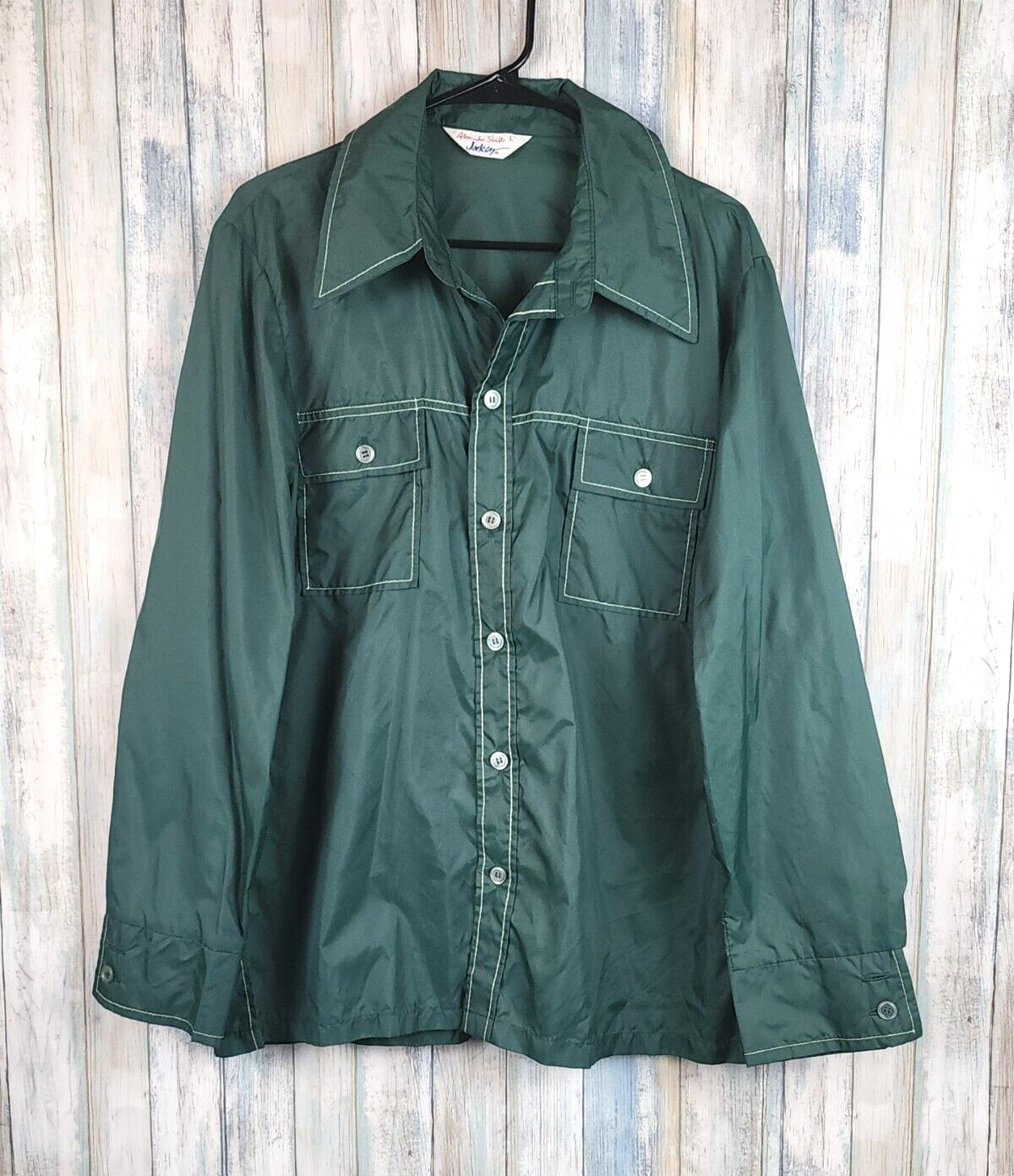 Vintage Alexander Shields Jockey Green Button Up L Ra… - Gem