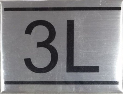 APARTMENT NUMBER SIGN -3L -BRUSHED ALUMINUM (2.25X3, Aluminium)-REF24 ...