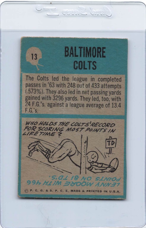 1964 Philadelphia #13 Baltimore Colts Team VG/EX *DA-C8011 | eBay