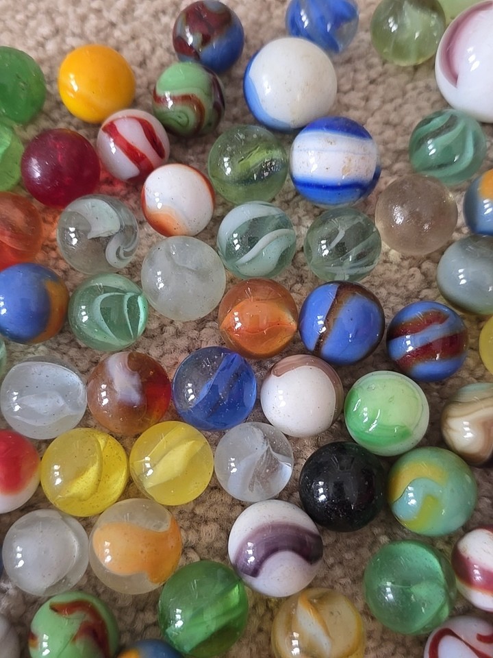 Vintage Marbles 160+ Lot several different sizes, multiple colors.!! | eBay